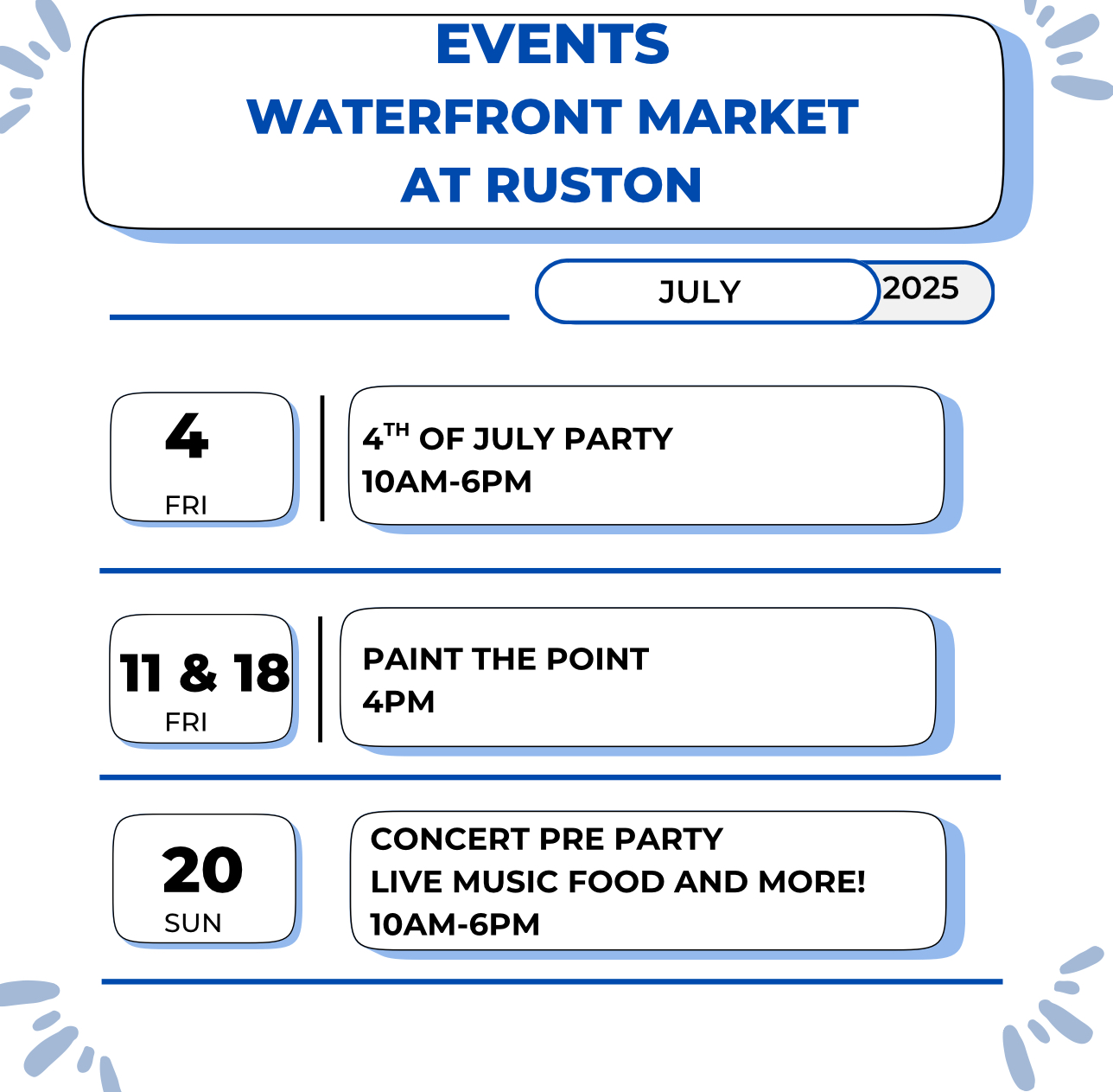 Our Events – Waterfront Market at Ruston